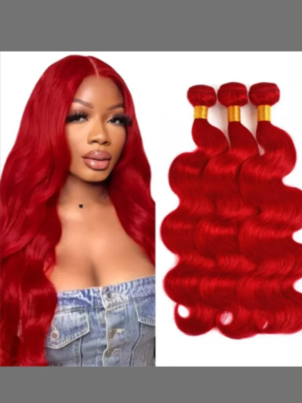 Accessories | Red Human Hair Bundles Red Body Wave 3 Bundles ...